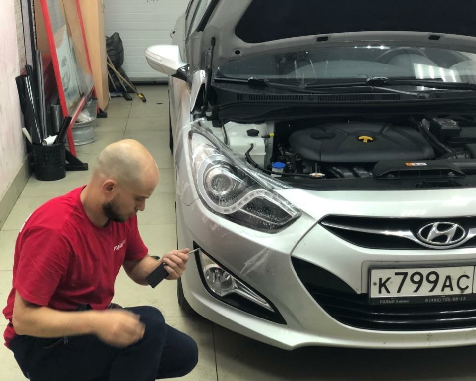 Защитная пленка на фары — Hyundai i40, 2 л, 2014 года | тюнинг | DRIVE2