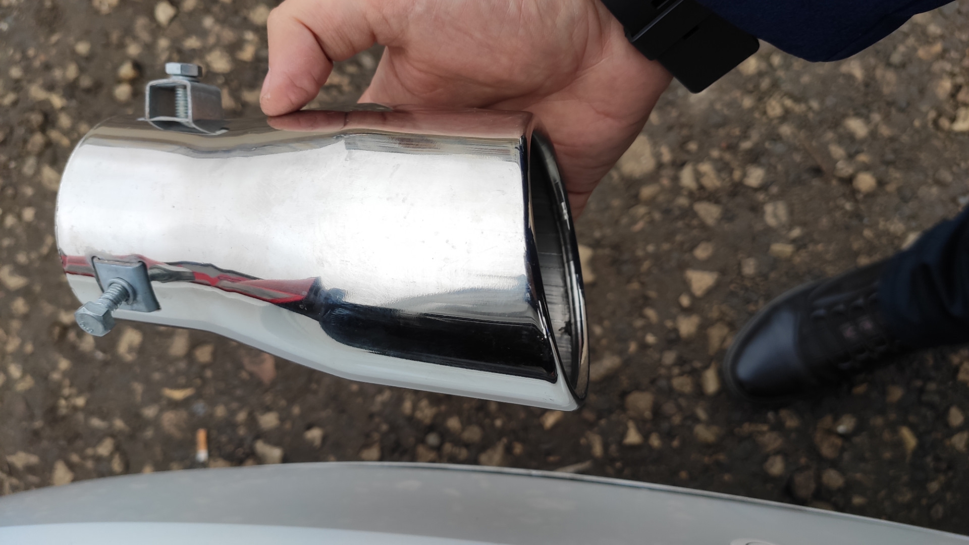 Насадка на глушитель дубль 2 — Volkswagen Polo Sedan, 1,6 л, 2017 года ...