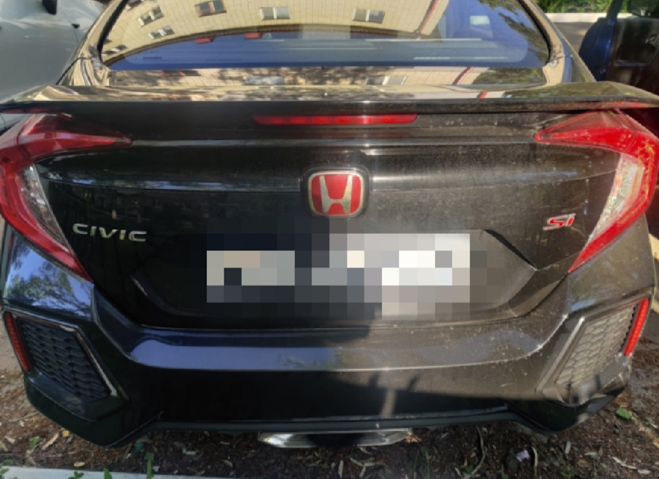 Адаптер номерного знака — Honda Civic Si (10G), 1,5 л, 2017 года ...