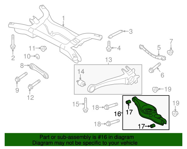 4113A125 Рычаг задней подвески в сборе, нижний Mitsubishi | Запчасти на ...