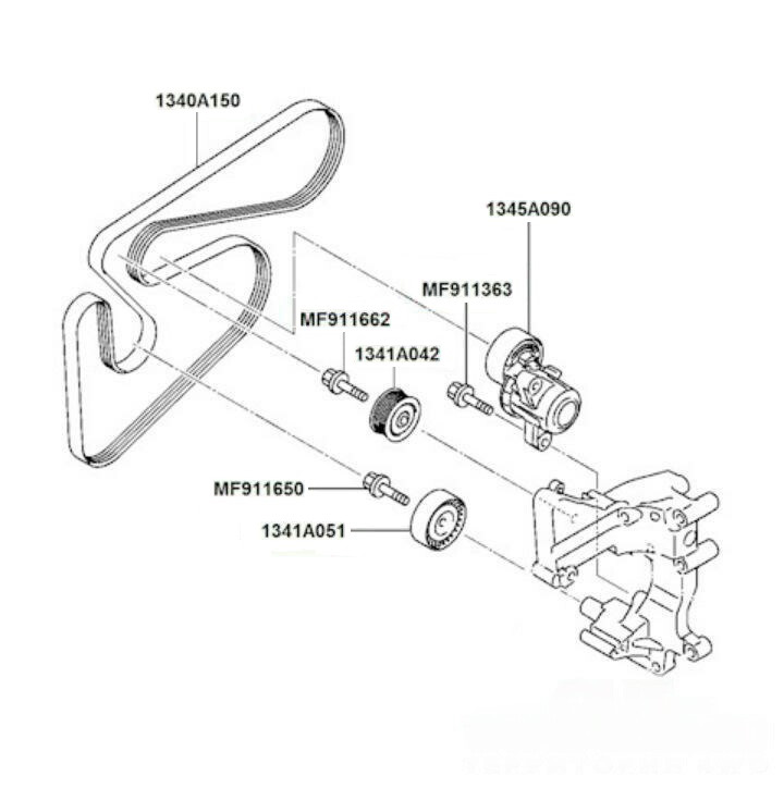 Замена приводного ремня и роликов — Mitsubishi Outlander (3G), 2 л ...