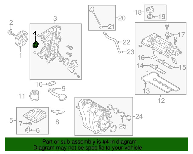 214432B010 Уплотнительное кольцо блока цилиндров KIA HYUNDAI | Запчасти ...