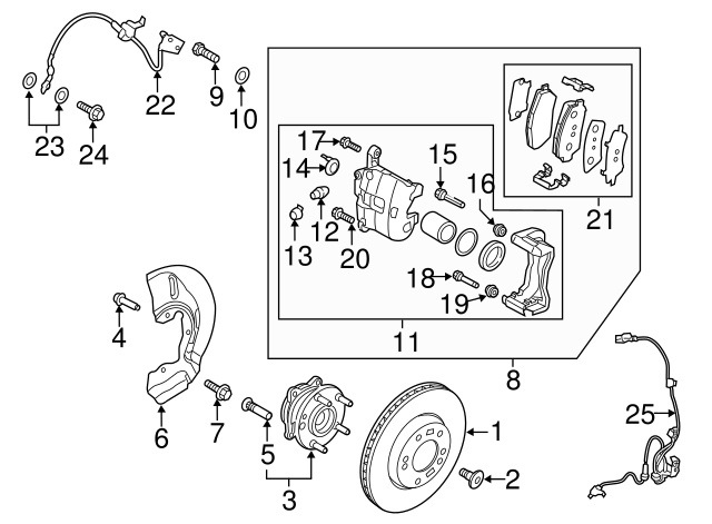58101D7A10 КОМПЛЕКТ ТОРМОЗНЫХ КОЛОДОК C НАКЛАДКАМИ (2ШТ) KIA HYUNDAI ...