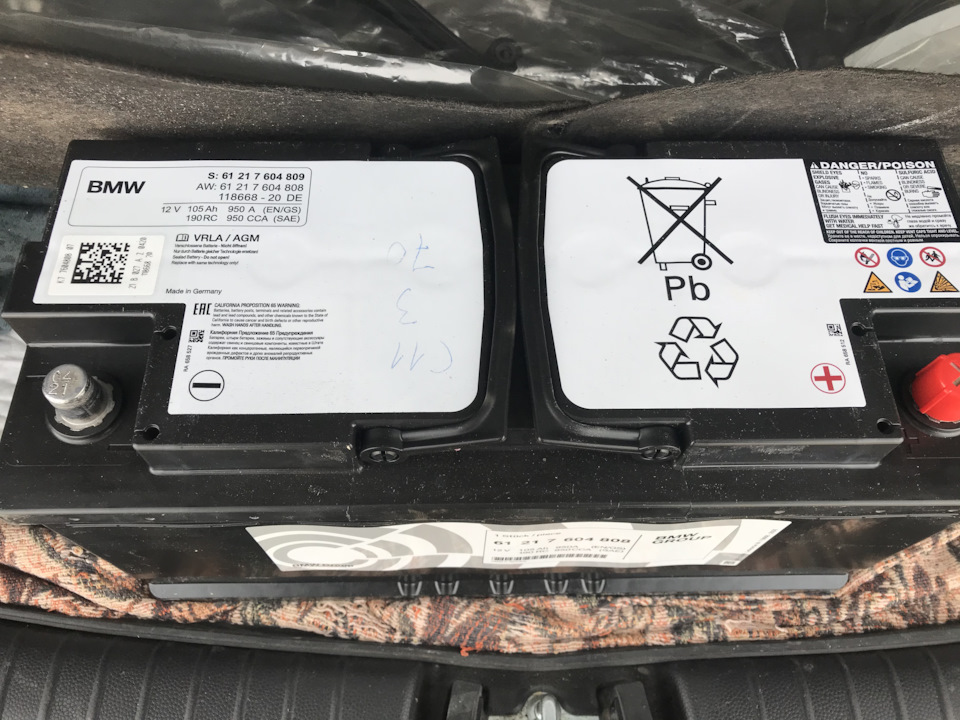 Новый АКБ на BMW F-серии — DRIVE2