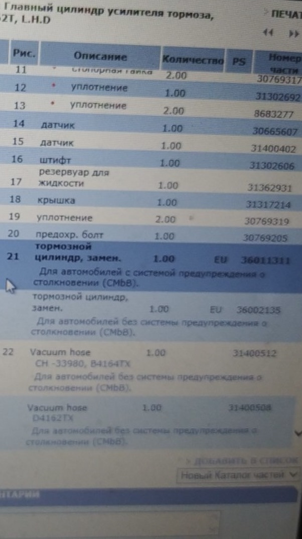 30665607 Датчик положения педали, педаль тормоза Volvo | Запчасти на DRIVE2