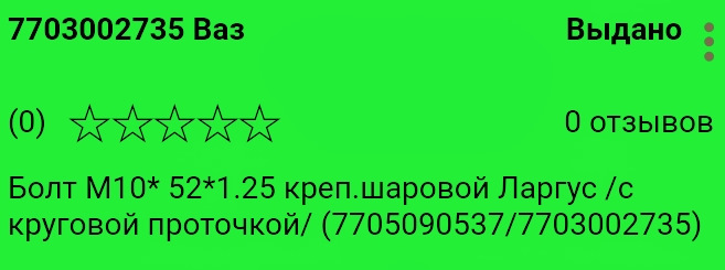 7705090537 Болт для шаровой опоры Рено Megane 2(Меган 2), Logan(Логан ...
