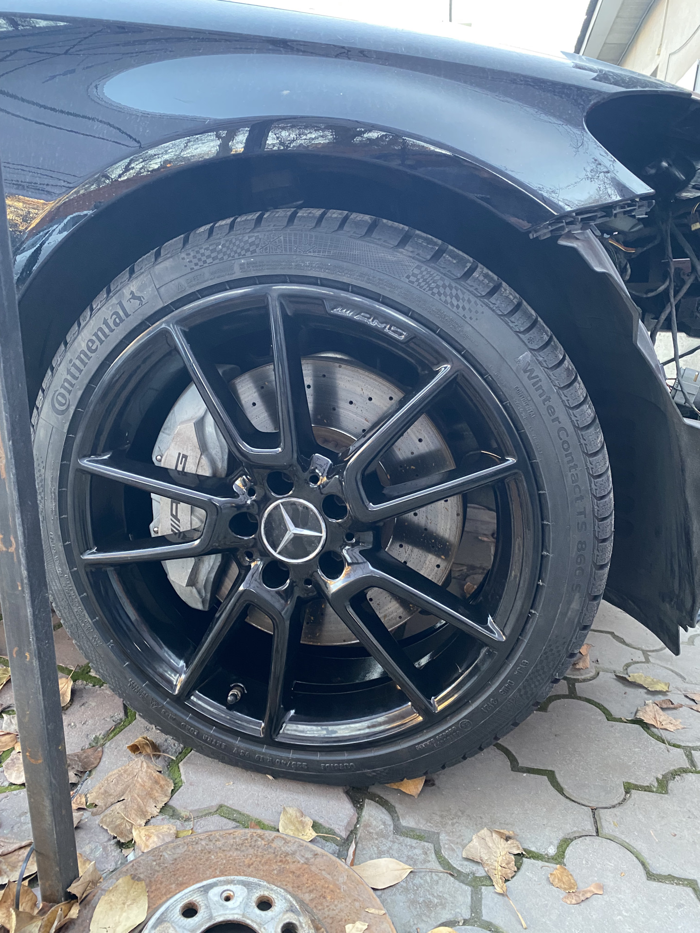 Диски и зимняя резина — Mercedes-Benz C 43 AMG (W205), 3 л, 2017 года ...