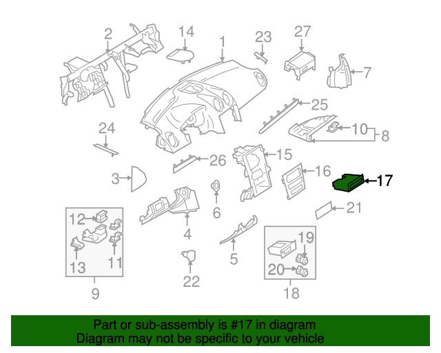 A1646801152 Ниша панели приборов Mercedes | Запчасти на DRIVE2