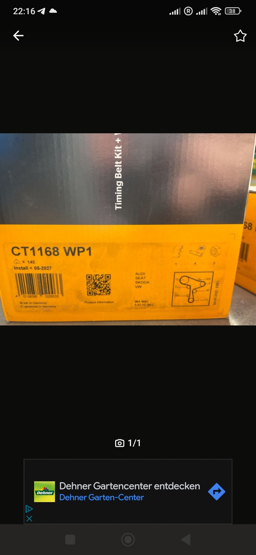 CT1168WP1 Комплект водяного насоса / зубчатого ремня CONTITECH ...