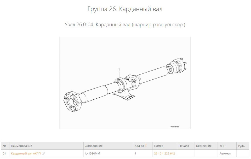 26101229642 Карданный вал АКПП BMW | Запчасти на DRIVE2