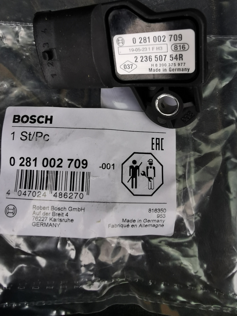 223650754R Датчик давления вхд воздуха RENAULT | Запчасти на DRIVE2