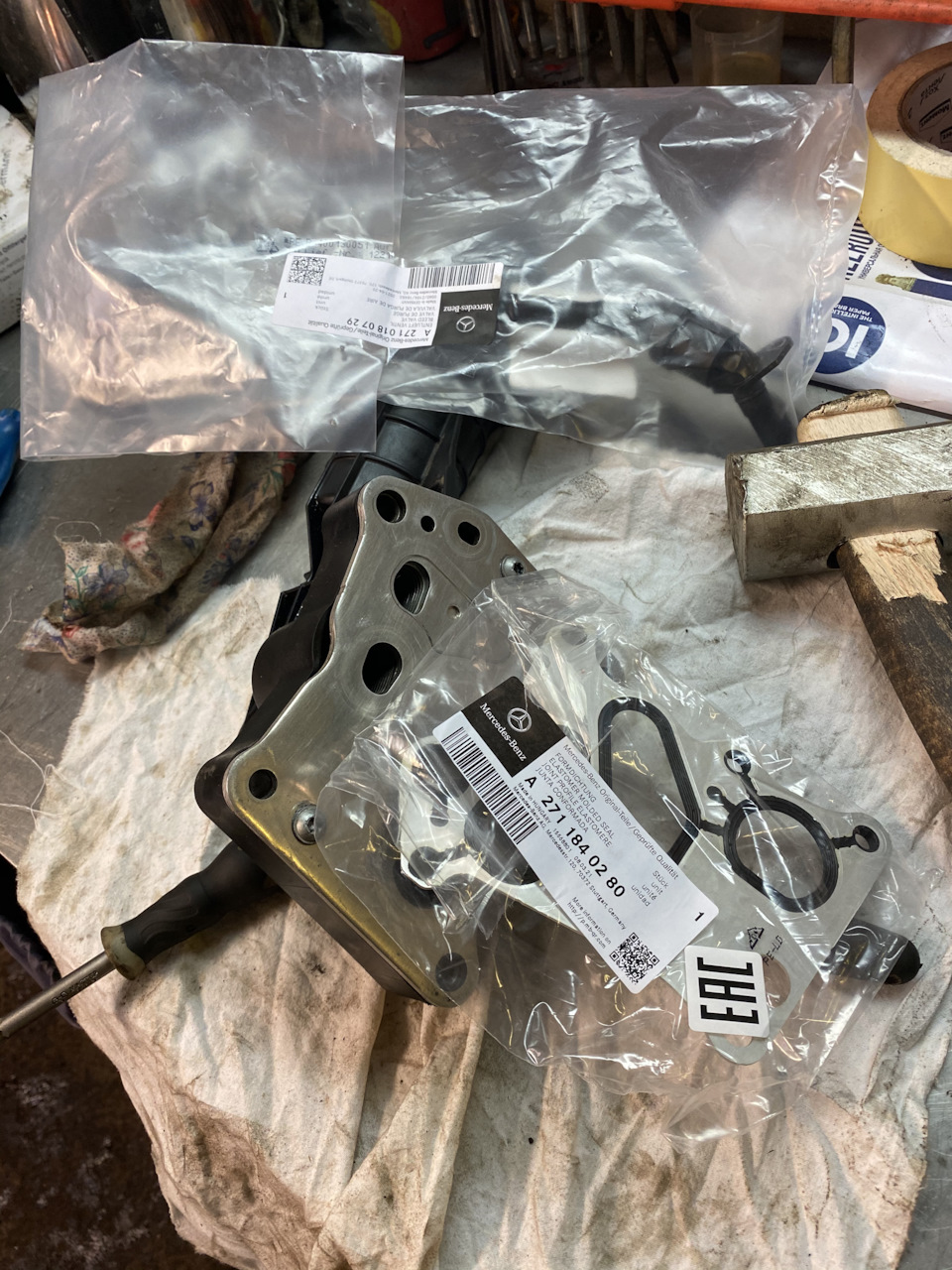 A2711840280 Прокладка масляного модуля. Mercedes | Запчасти на DRIVE2