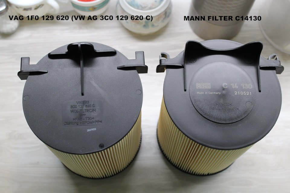 VAG 1F0 129 620 (VW AG 3C0 129 620C) vs MANN C14130 — Volkswagen Golf ...