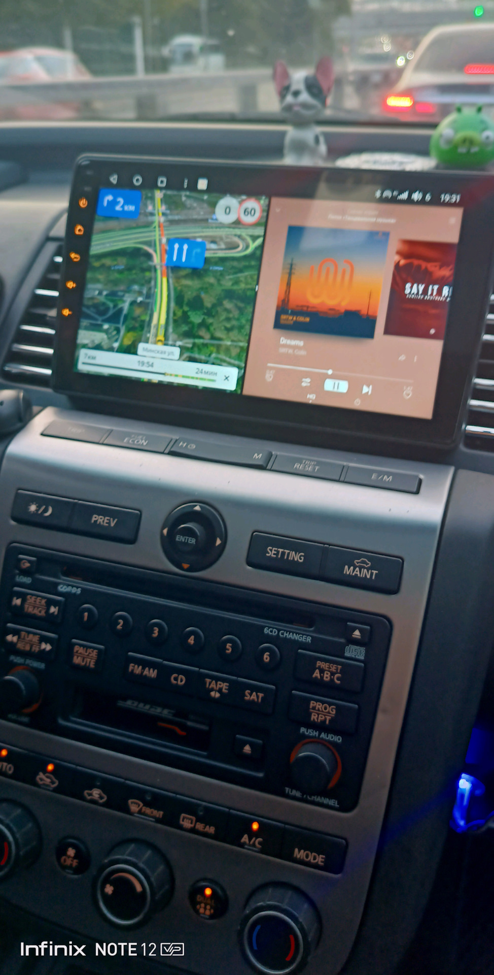 Установка китайской магнитолы вместо монохромного экрана Nissan Murano ...