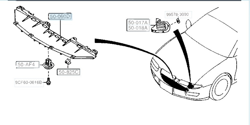 Брызговик двигателя и другой пластик — Mazda Xedos 6, 2 л, 1997 года ...