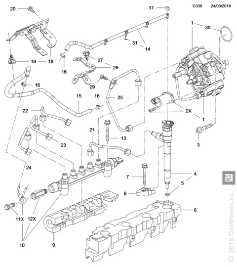 Замена огнеупорных шайб под форсунками 1,6CDTI B16DTH — Opel Zafira ...