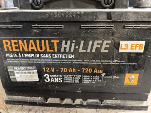 7711575175 Аккумуляторная батарея 70ah 720a RENAULT | Запчасти на DRIVE2