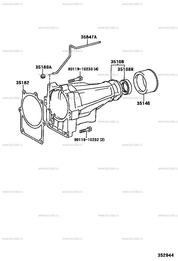 #2346. — 35-04 — A343E. Extension housing — Хвостовик АКПП. — DRIVE2