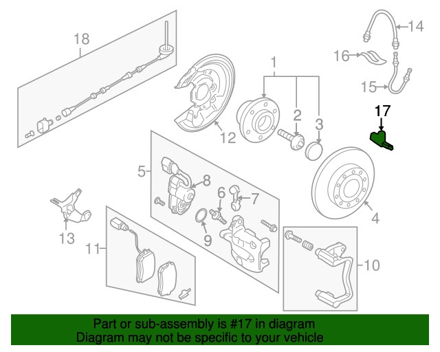 WHT003858A Датчик, частота вращения колеса. Задняя ось справа VAG ...