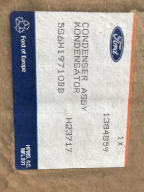 1384859 Радиатор кондиционера / Fiesta-V, Fusion MAZDA-2 1.25-1.6 01 ...