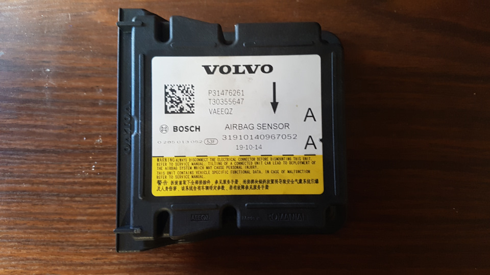 SRS Volvo S 60 2020. RH 850. Очистка crashdata. P 31476261 ...