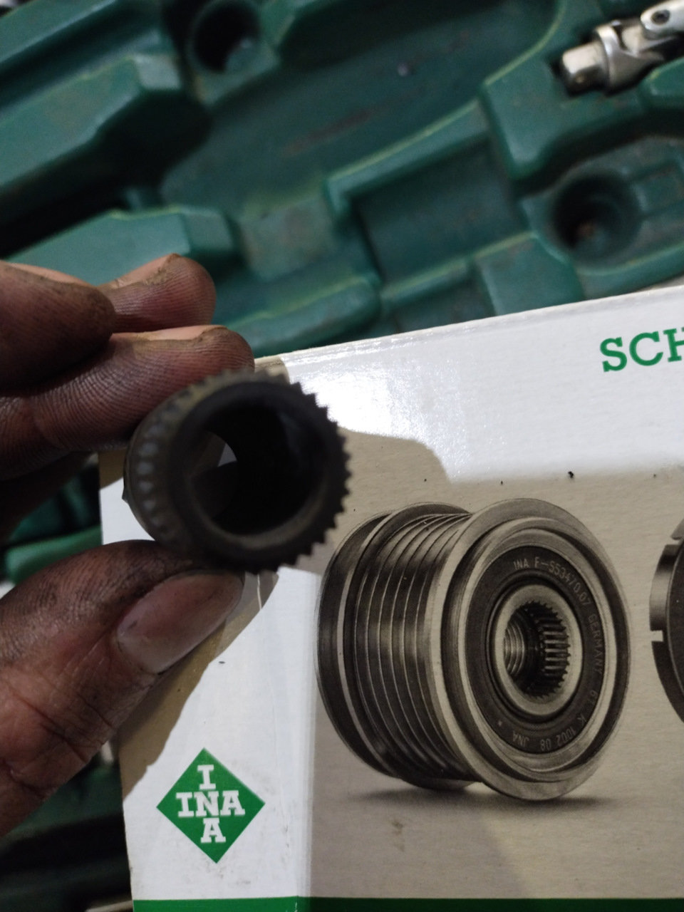 Установка обгонной муфты генератора. — Mitsubishi Grandis, 2,4 л, 2007 ...