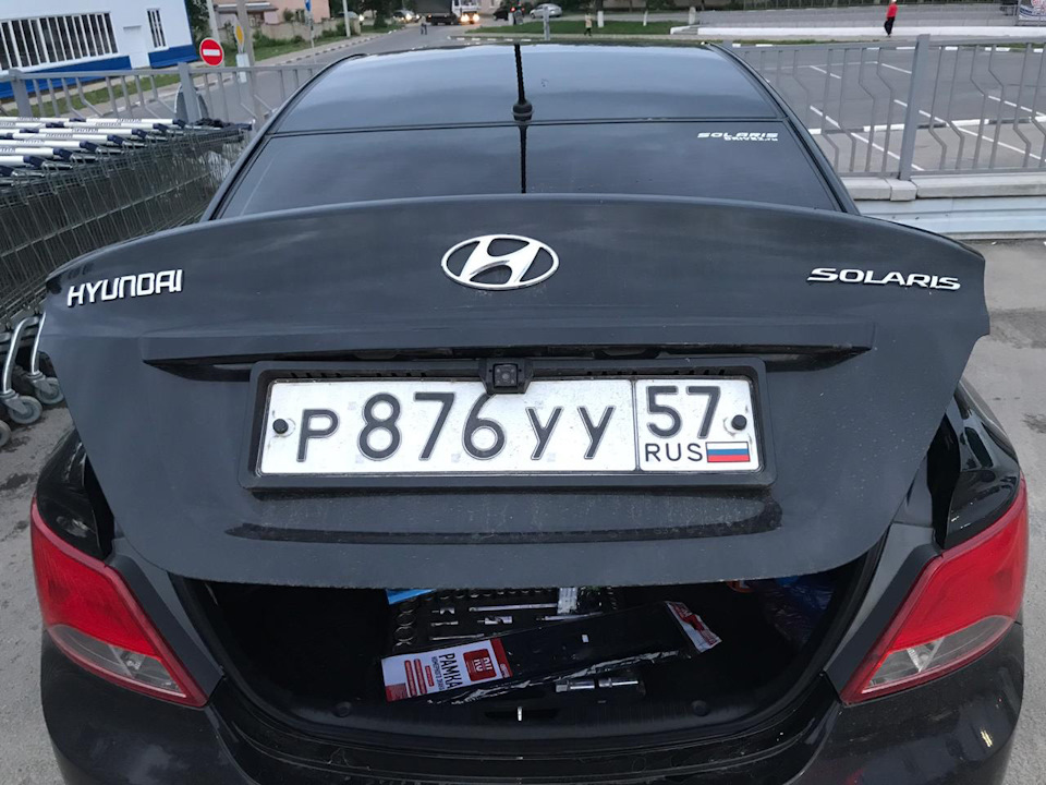 Установка камеры заднего вида — Hyundai Solaris, 1,6 л, 2014 года ...