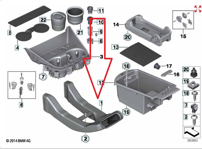 Установка воздуховодов для задних пассажиров X3 F25 — BMW X3 (F25), 2 л ...