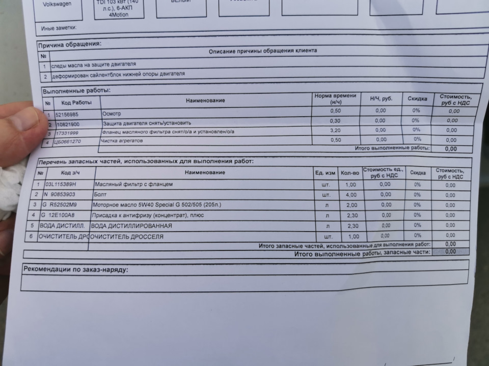Честная гарантия — Volkswagen Tiguan (1G), 2 л, 2012 года | визит на ...