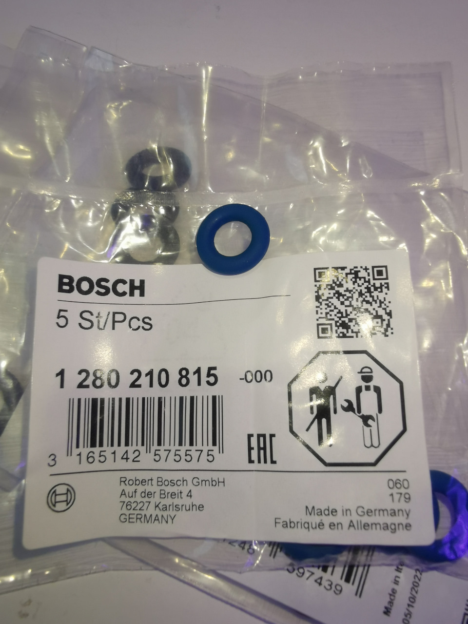 1280210815 УПЛОТНИТЕЛЬНОЕ КОЛЬЦО BOSCH | Запчасти на DRIVE2