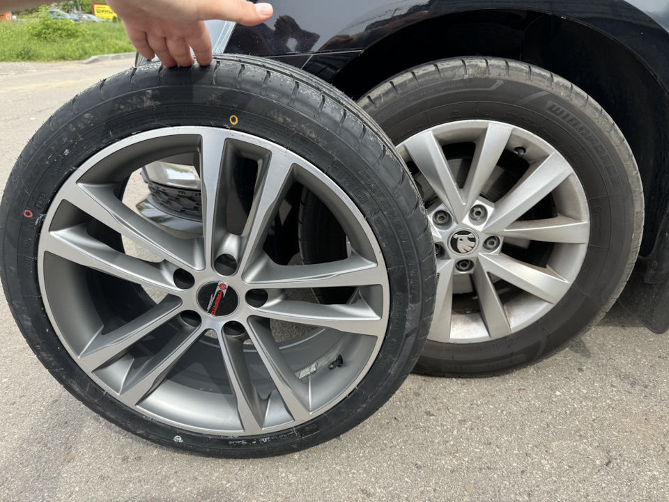 Новые тапочки R18 + 235/40 R18 — Skoda Octavia A7 Mk3, 1,6 л, 2018 года ...