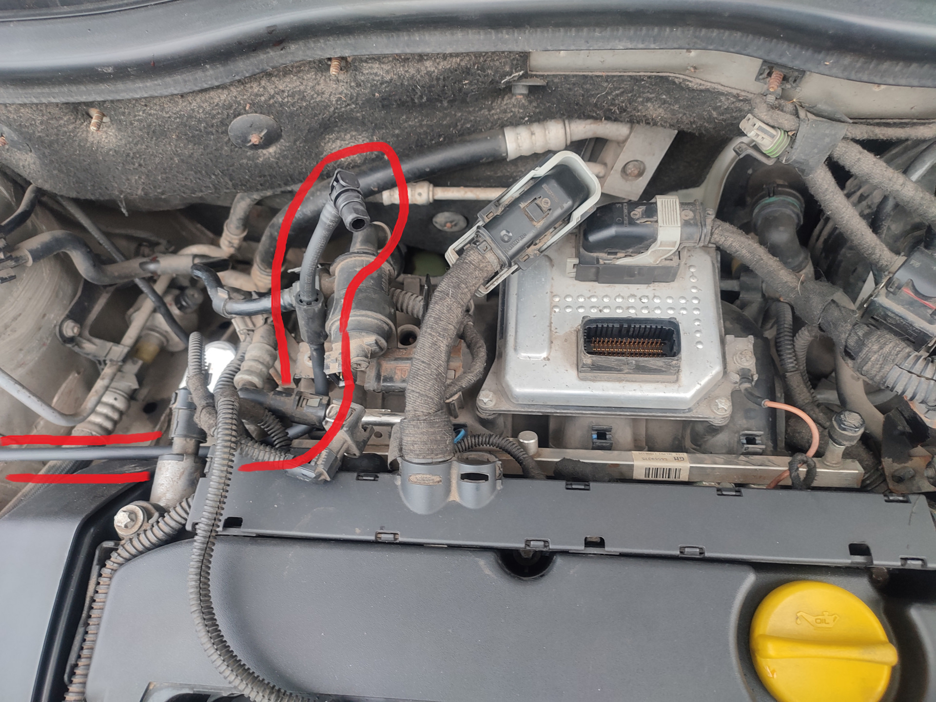Замена трубки подогрева дроссельной заслонки — Opel Astra H, 1,6 л ...