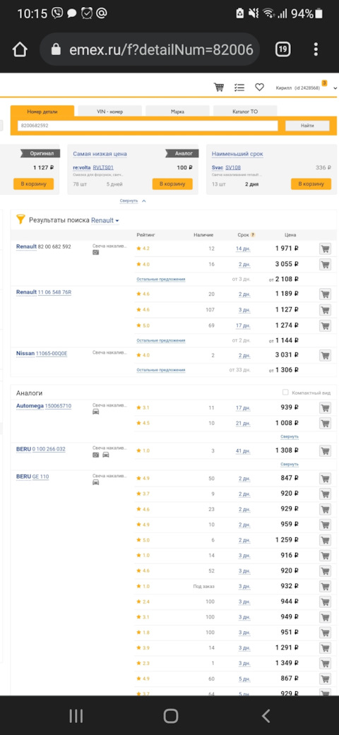 1106500Q0E Свеча накаливания NISSAN INFINITI | Запчасти на DRIVE2