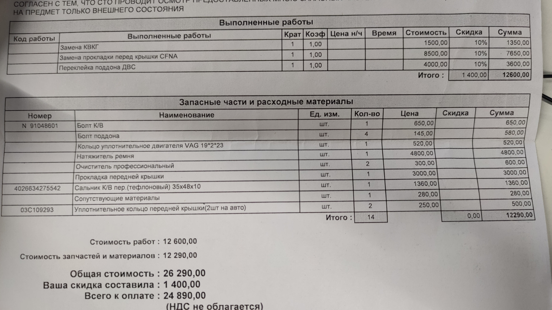 Замена масла и опять не плановые траты — Volkswagen Polo Sedan, 1,6 л ...