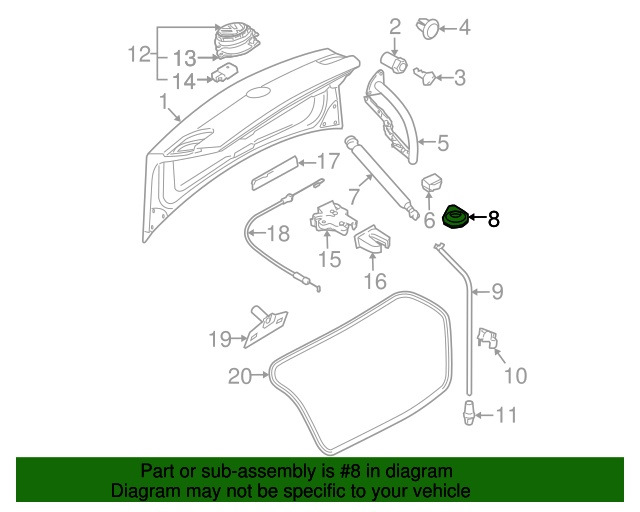 3C5827359C Прокладка петли багажника VAG | Запчасти на DRIVE2
