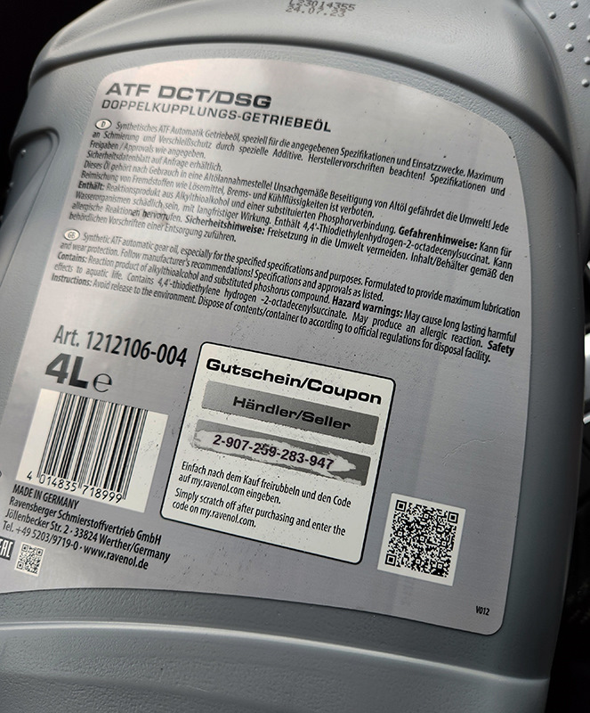 121210600401999 Масло АКПП RAVENOL DCT/DSG Fluid, 4 литра RAVENOL ...