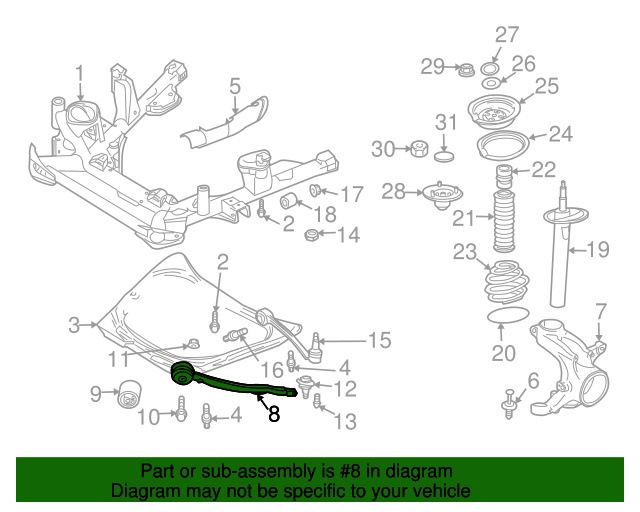 31103443127 Тяга с резинометаллическим шарниром Л BMW | Запчасти на DRIVE2