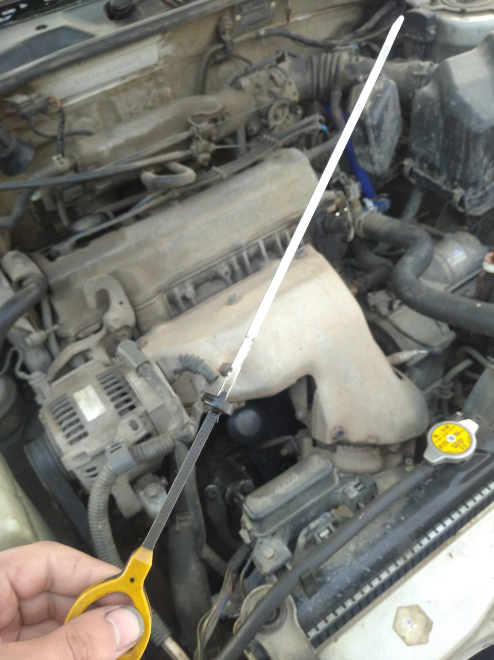 #3 Замена Щупа масла в ДВС — Toyota Carina (7G), 2 л, 1997 года ...