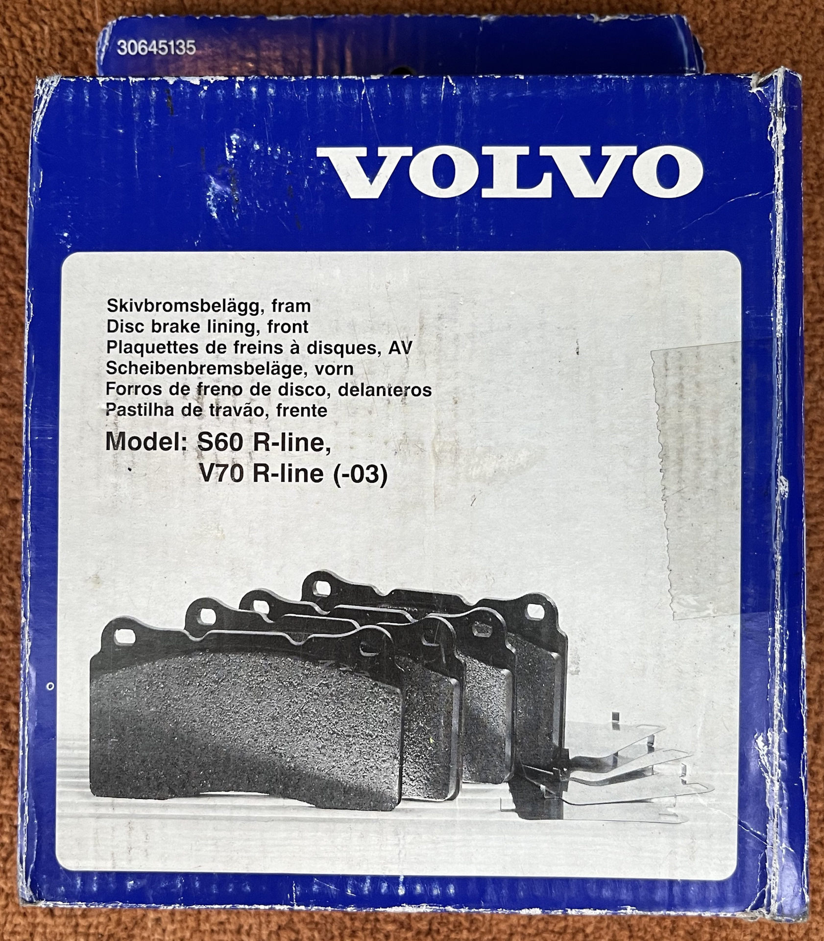 вопрос по совместимости R колодок 30645135 — Volvo V70 R (2G), 2,5 л ...