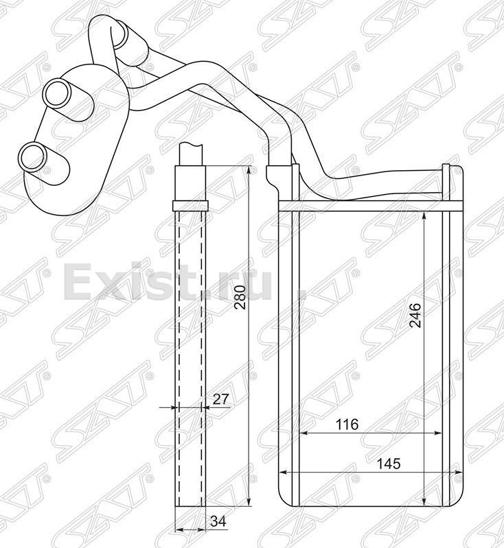 7801A382 Радиатор отопителя Mitsubishi | Запчасти на DRIVE2