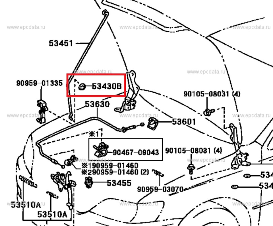 Замена втулки(клипсы) упора капота. Каталожный номер 90480-15027 ...