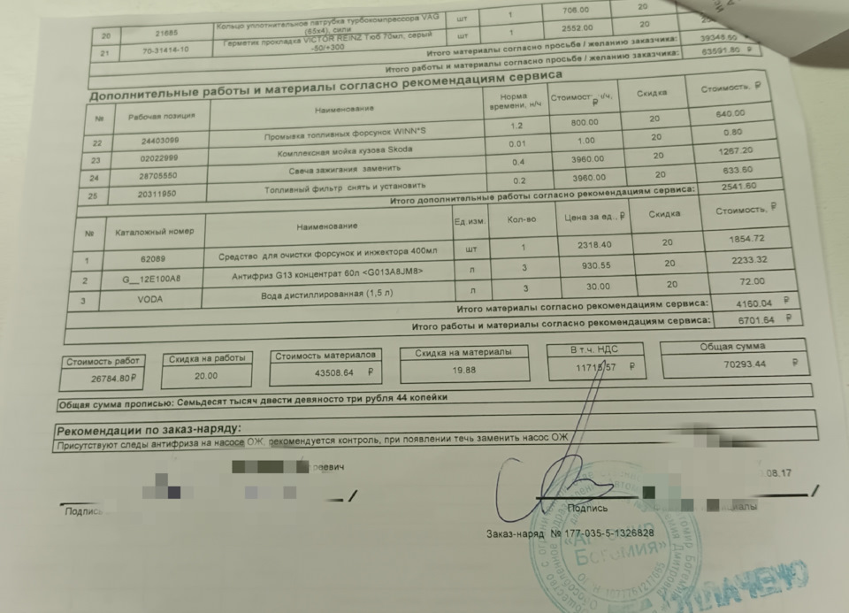 Замена цепи ГРМ, чистка форсунок, замена антифриза — Skoda Rapid (1G ...