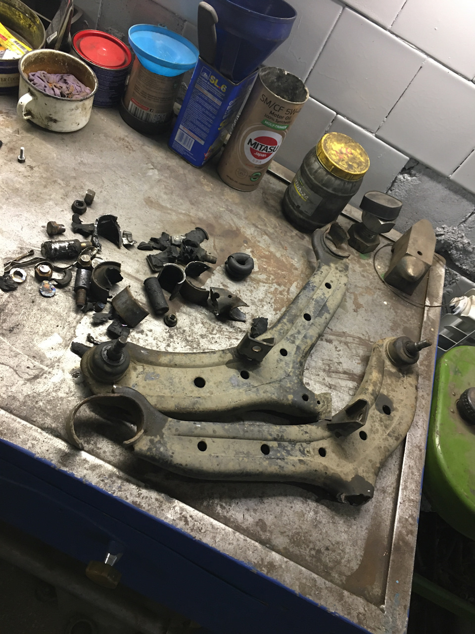 Замена передних рычагов фирмы str — Hyundai Accent (2G), 1,5 л, 2005 ...