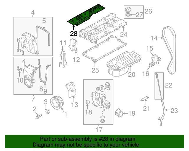 2240526610 Крышка клапанов головки блока (dohc) KIA HYUNDAI | Запчасти ...