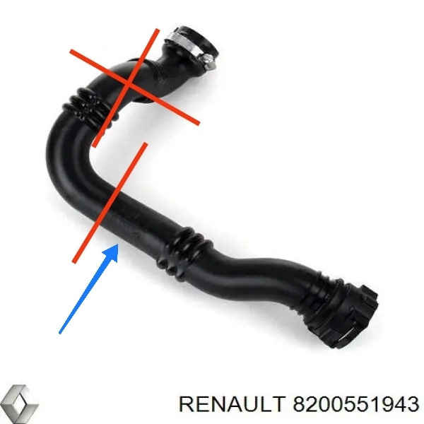 8200551943 Выходной патрубок интеркулера (плас) RENAULT | Запчасти на ...