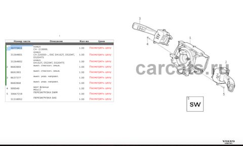30773411 Модуль рулевого колеса Volvo | Запчасти на DRIVE2