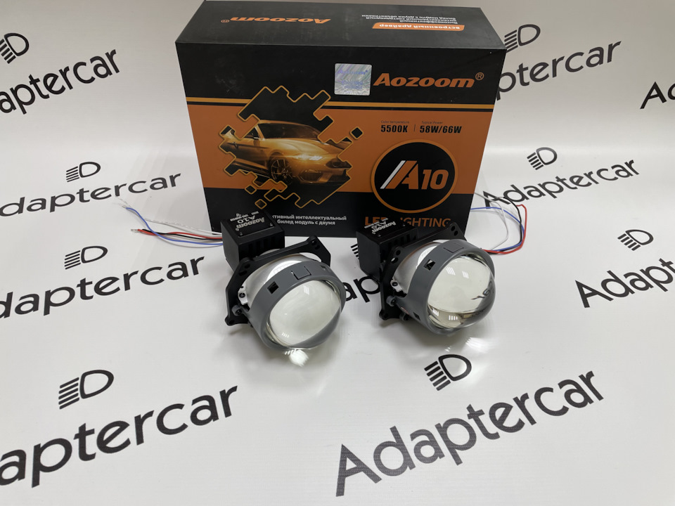 Би-светодиодные линзы Aozoom A10 3.0 (5500К, 58/66W) (Hella 3R ...