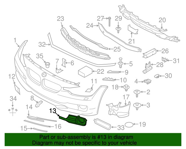 51117300739 Решетка частично открытая Л LINES SPORT BMW | Запчасти на ...