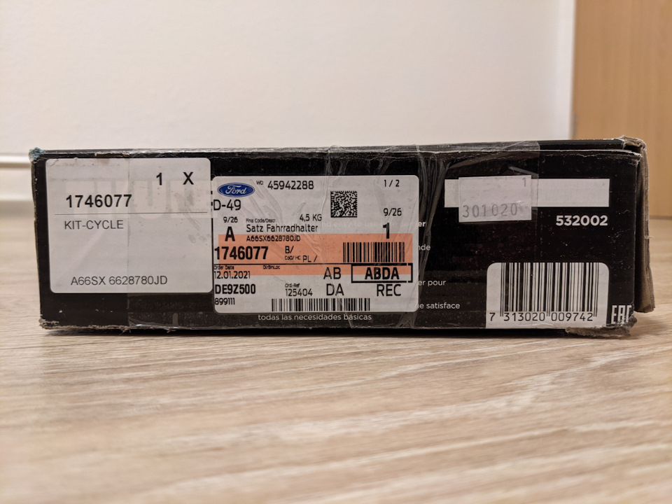 1746077 КРЕПЛЕНИЕ ВЕЛОСИПЕДА НА КРЫШУ Thule FreeRide Ford | Запчасти на ...