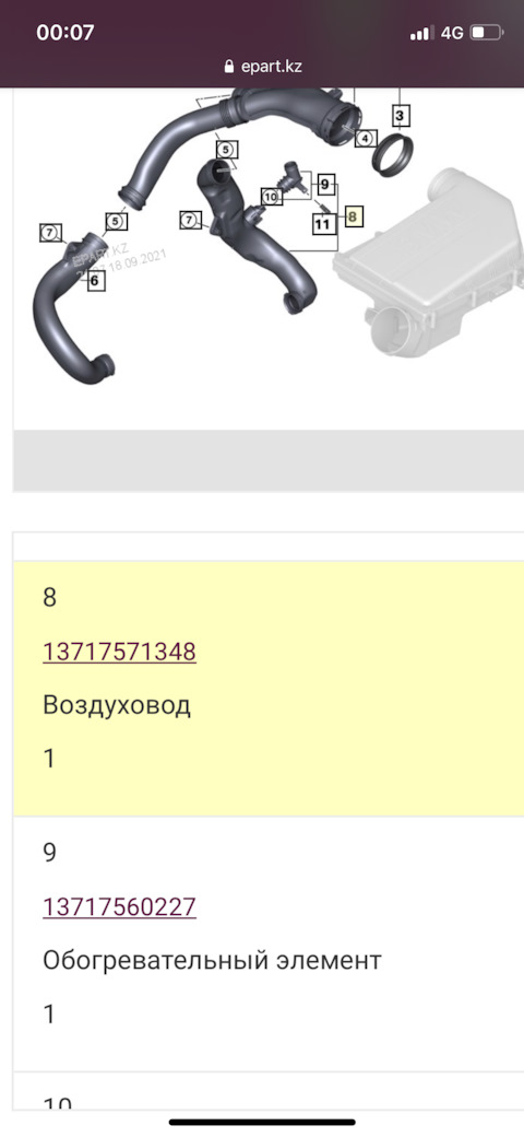 13717571348 Воздуховод BMW | Запчасти на DRIVE2